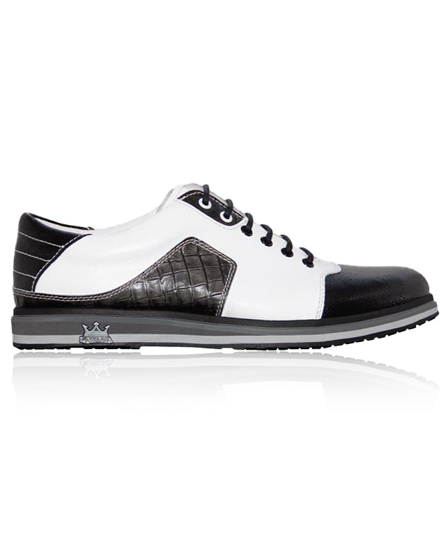 Pauda Black Croco Golf Shoes - Nevermindall | Nevermindall USA